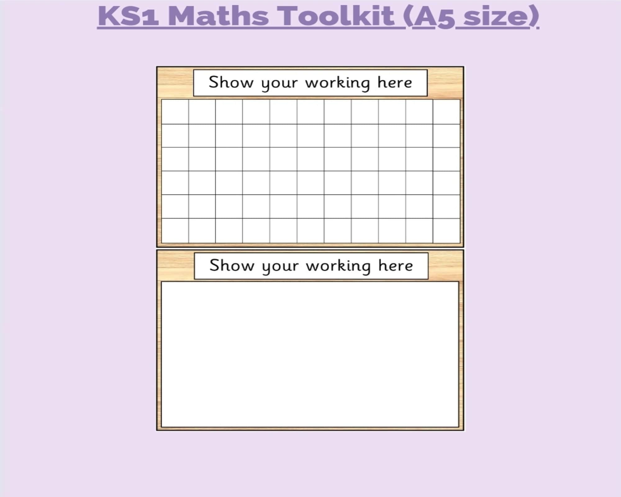 Editable KS1 Maths Toolkit A5 Size Ten Frame Number Track Hundred ...