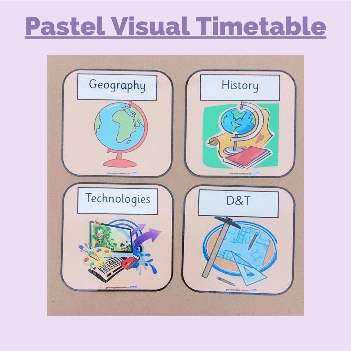 Editable Pastel Visual Timetable Cards - Etsy Australia