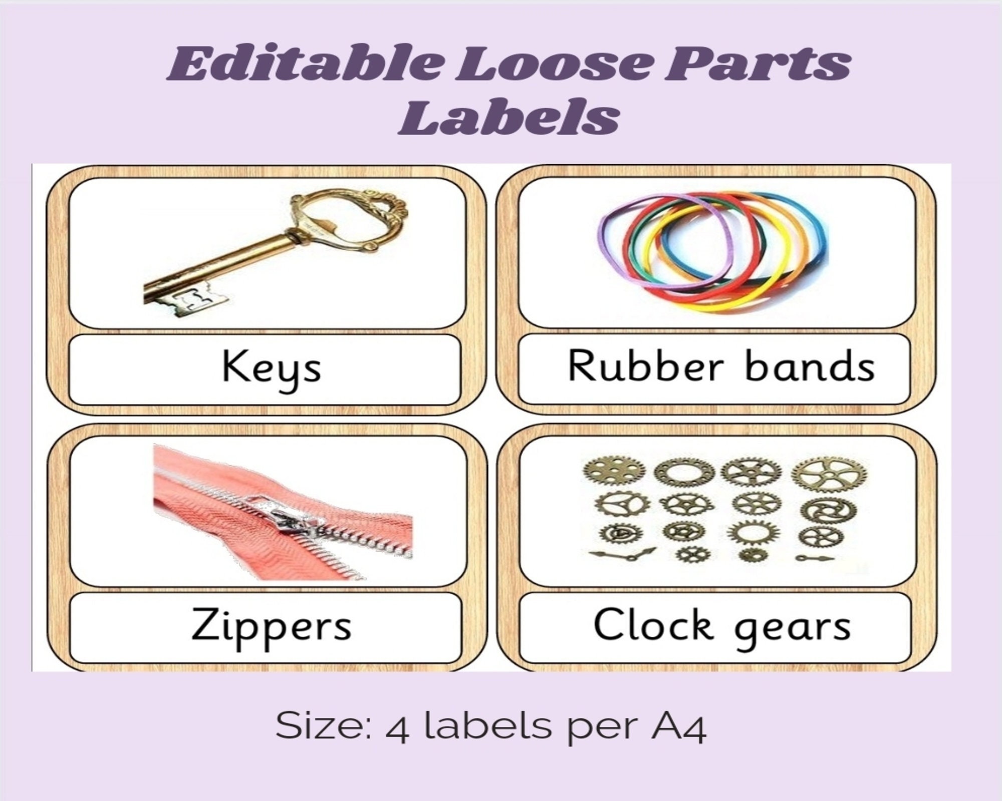 Toy Bin Labels Loose Parts Labels Nursery EYFS Labels - Etsy