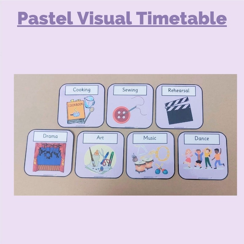 Editable Pastel Visual Timetable Cards - Etsy Australia