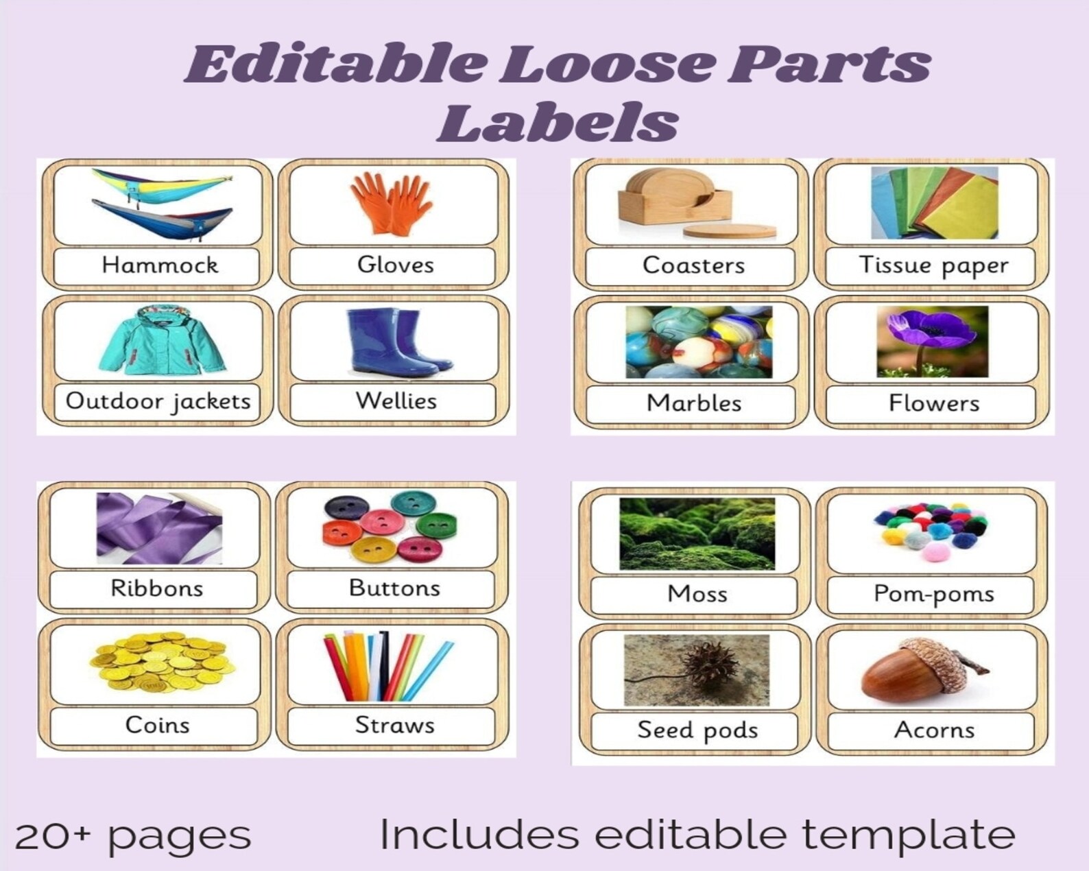 Toy Bin Labels Loose Parts Labels Nursery EYFS Labels - Etsy