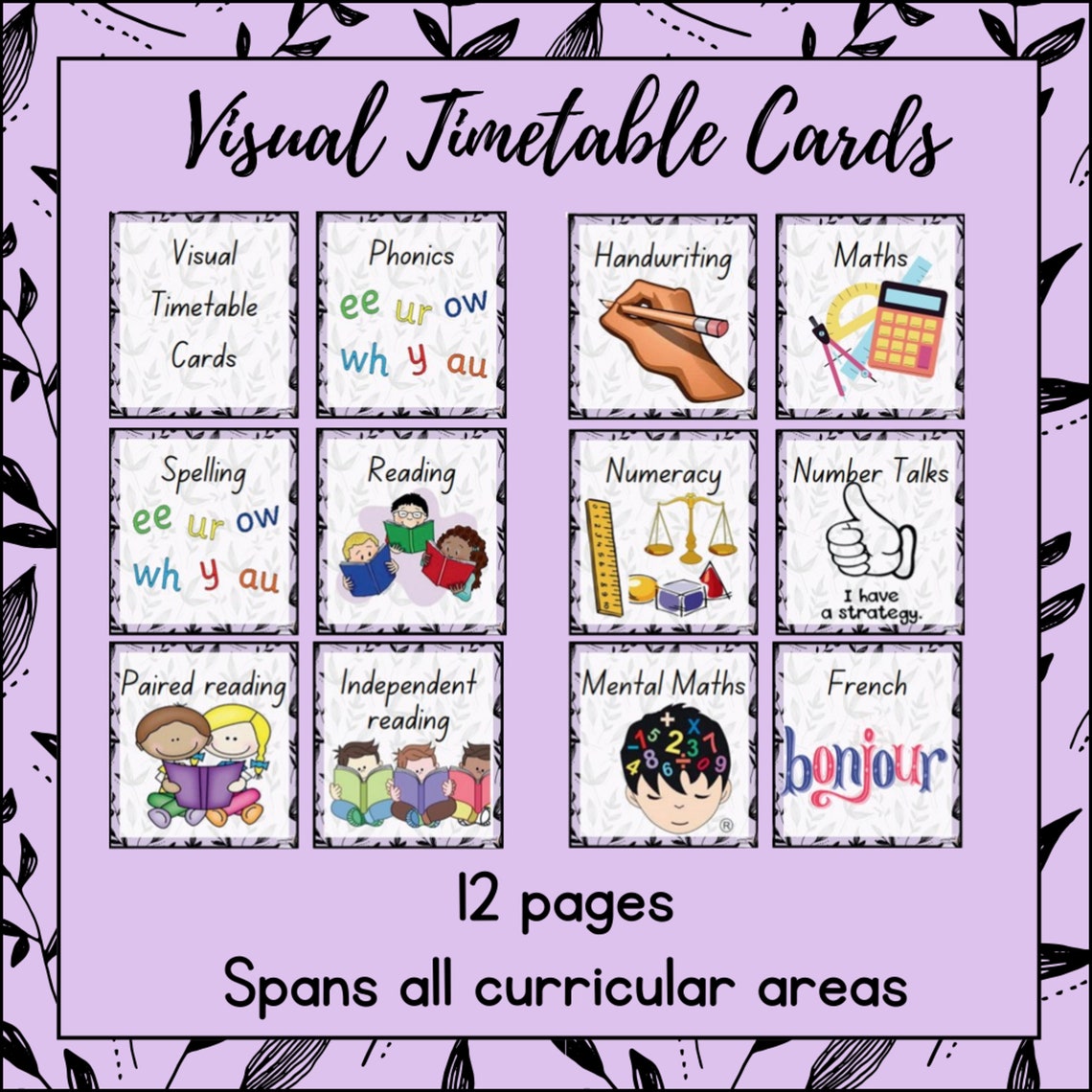 Editable Tropical Visual Timetable Cards | School Schedule | Daily ...