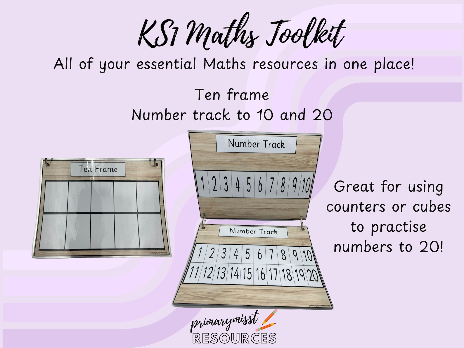 Editable KS1 Maths Toolkit A5 Size Ten Frame Number Track Hundred ...
