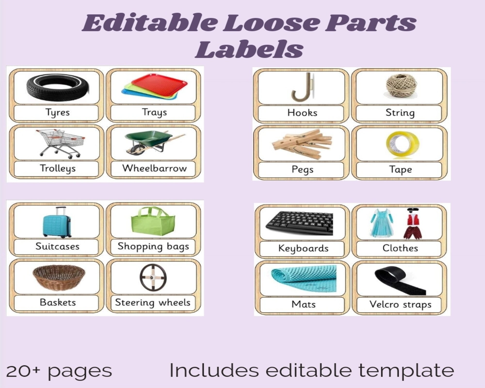 Toy Bin Labels Loose Parts Labels Nursery EYFS Labels - Etsy