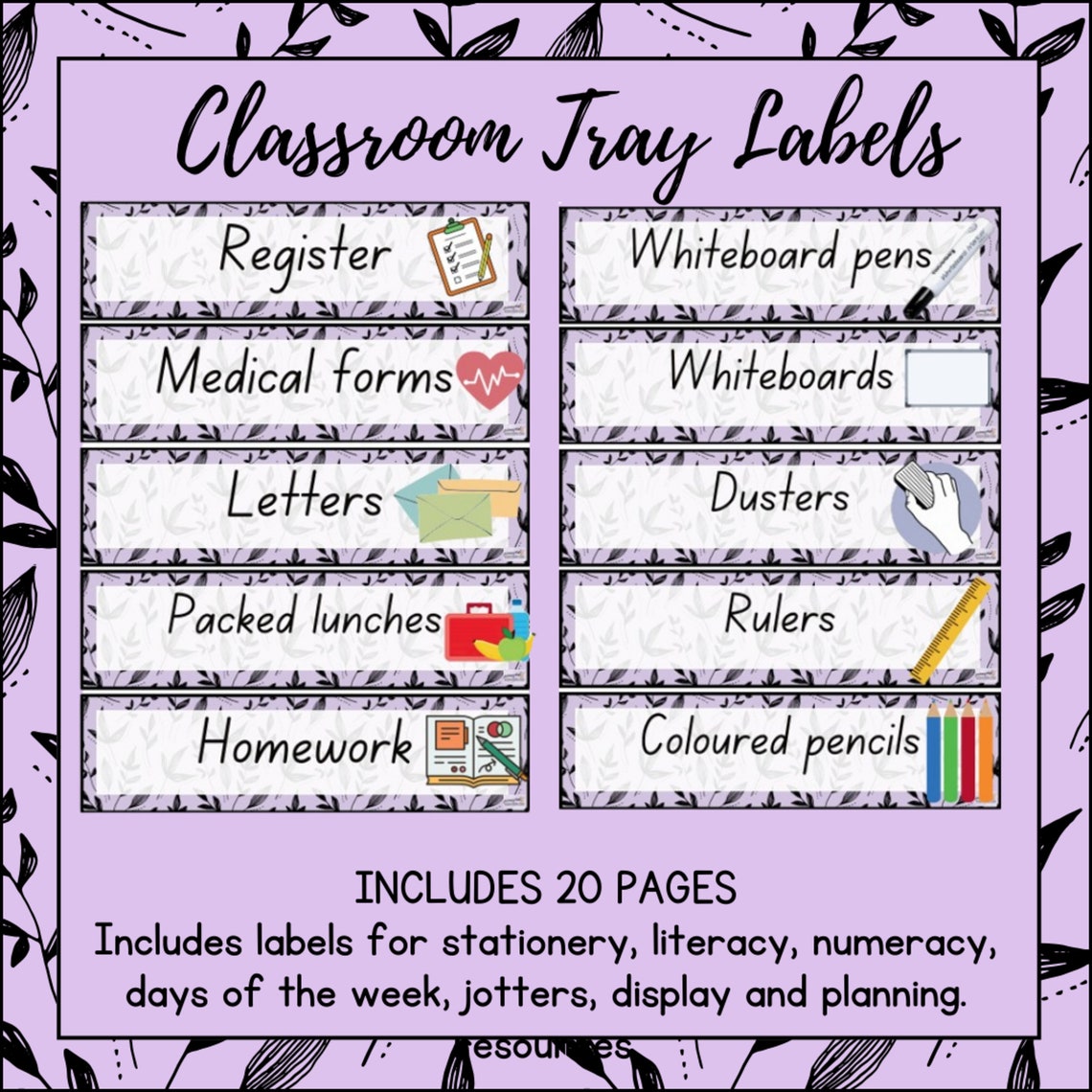 Editable Tropical Classroom Tray Labels | Resource Labels | Classroom ...