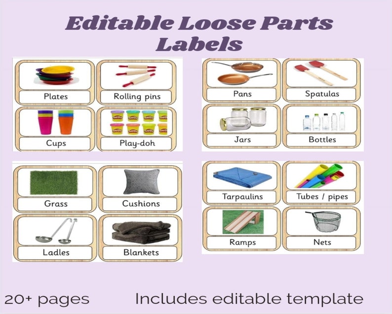 Toy Bin Labels Loose Parts Labels Nursery EYFS Labels - Etsy