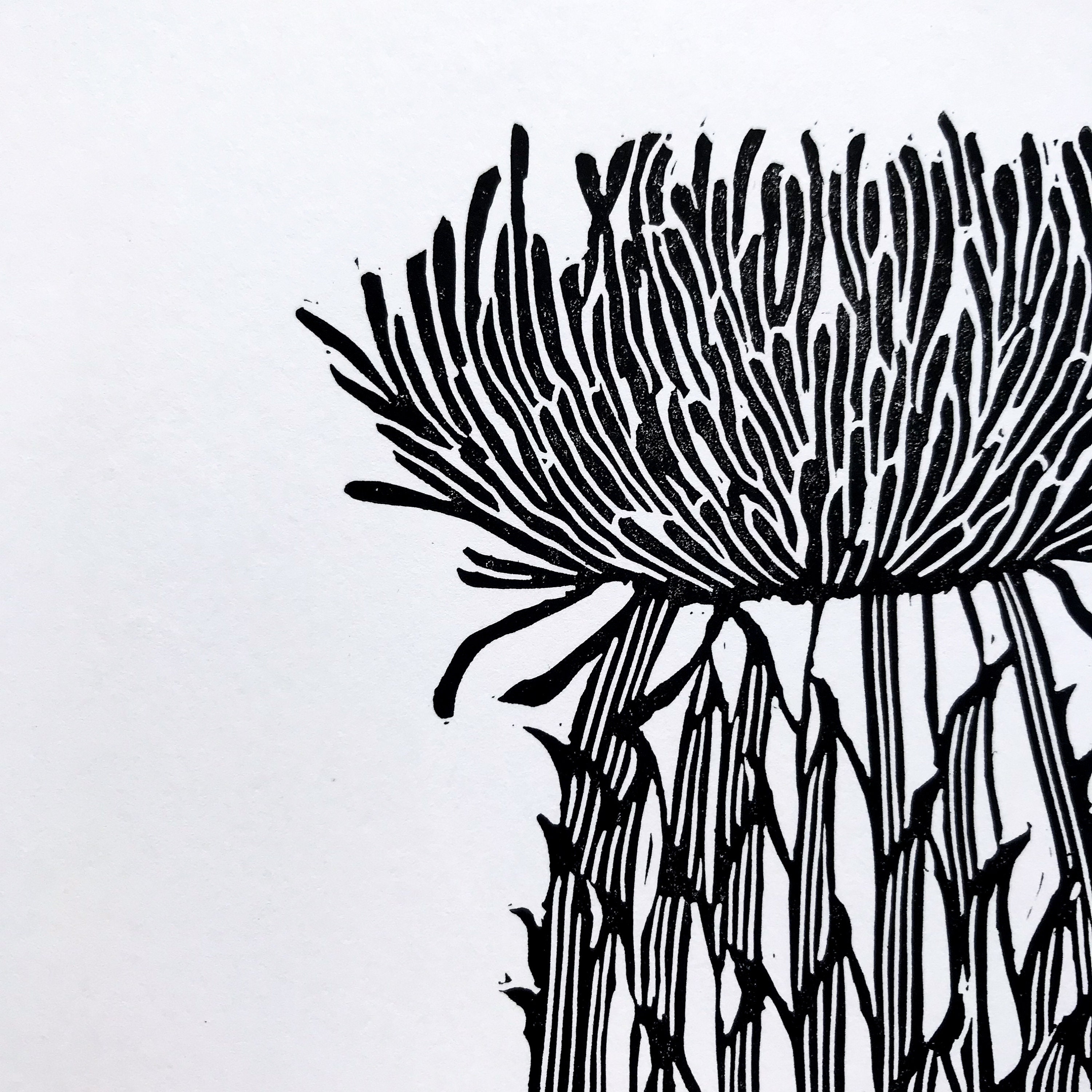 Handprinted linocut, unique linoprint - A symbol of Scotland, the ...