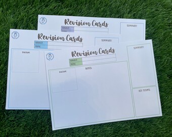 Revision Cards - Etsy