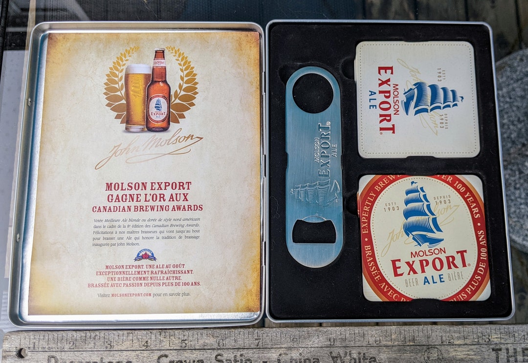 2003 100th Anniversary Molson Export Ale Beer Cork Backed Metal ...