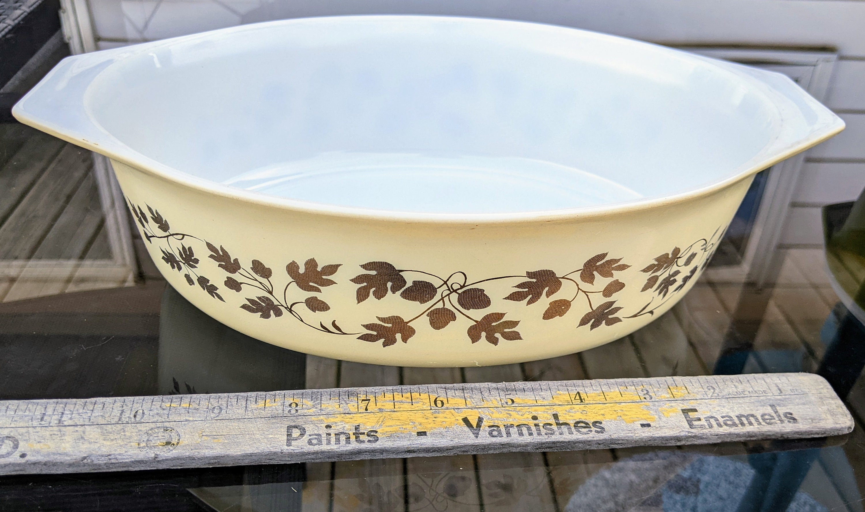 Vintage Pyrex Golden Acorn Oval Casserole Dish (2 1/2 Quart) - Etsy