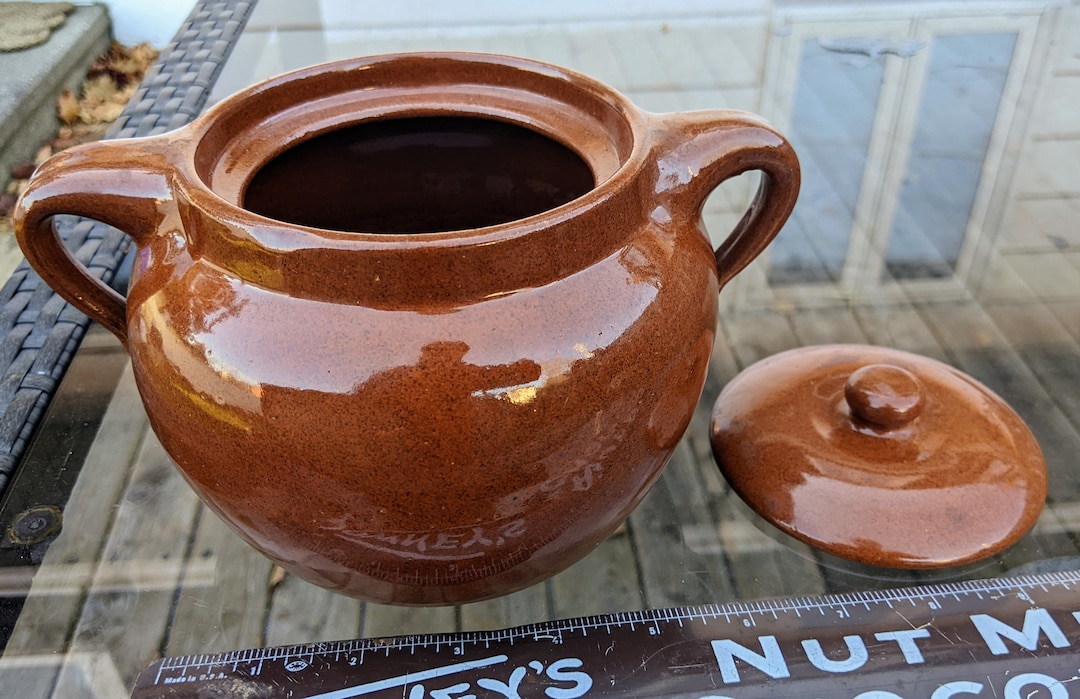 Vintage Sunburst Ceramics Bean Pot: Stoneware Crock, Alberta Canada - Etsy