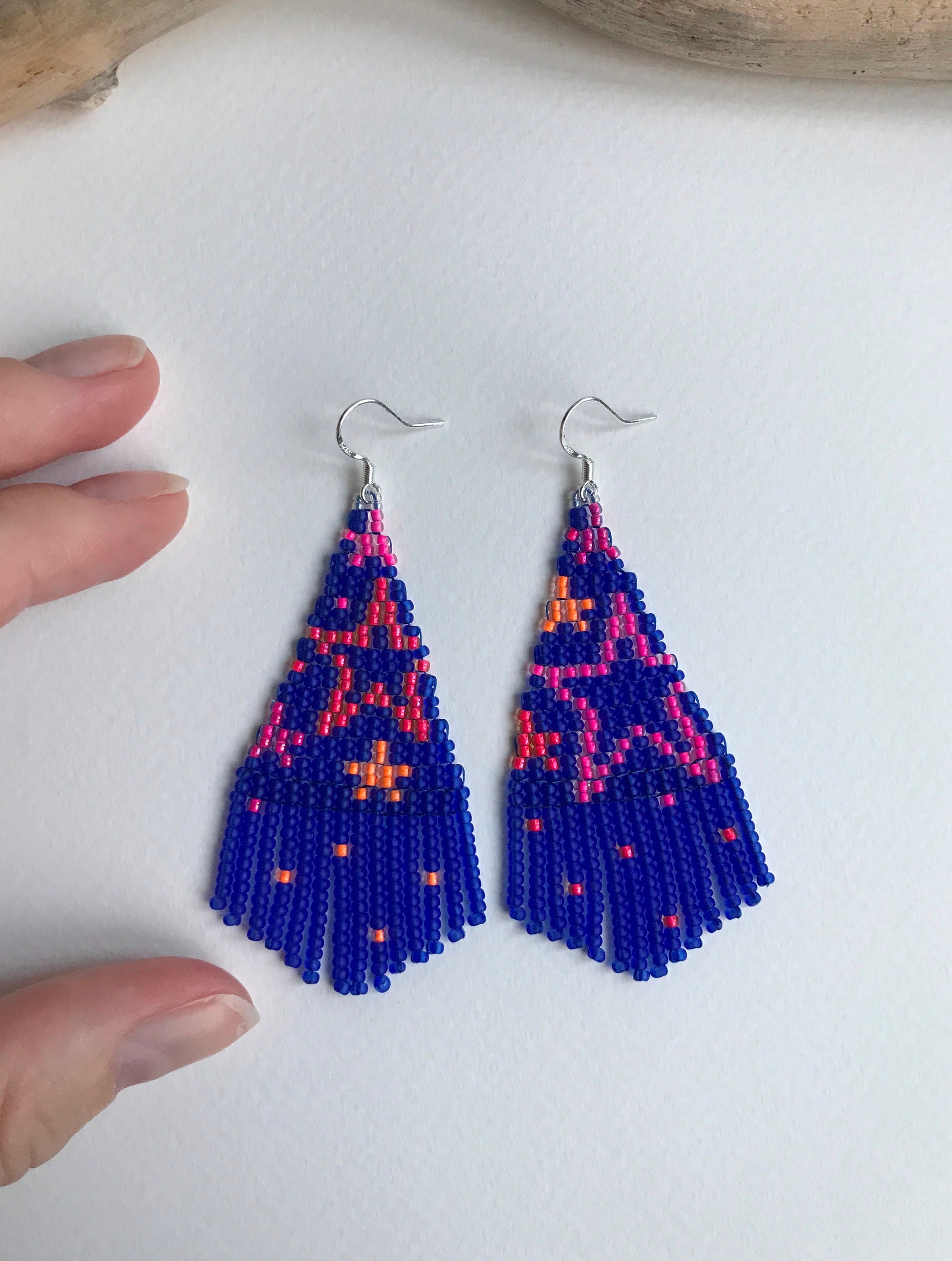 Matte Neon Ultramarine Stars & Celestial Beaded Fringe - Etsy