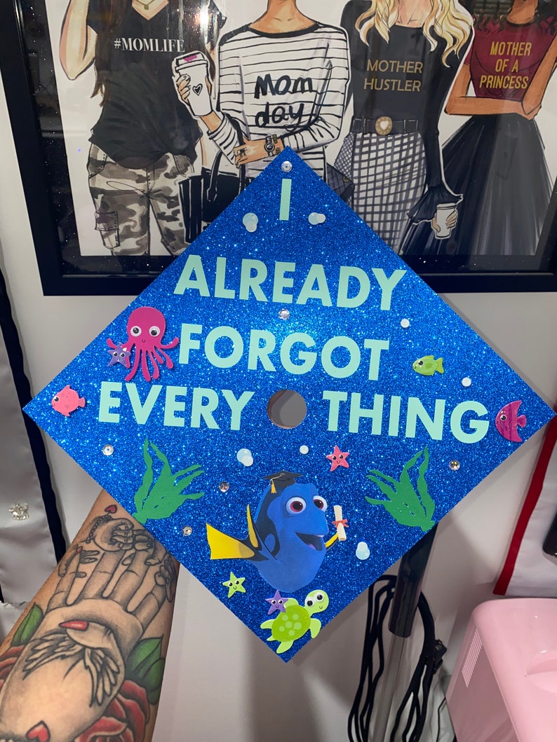 I Already Forgot Everything Dory Graduation Cap Topper - Etsy