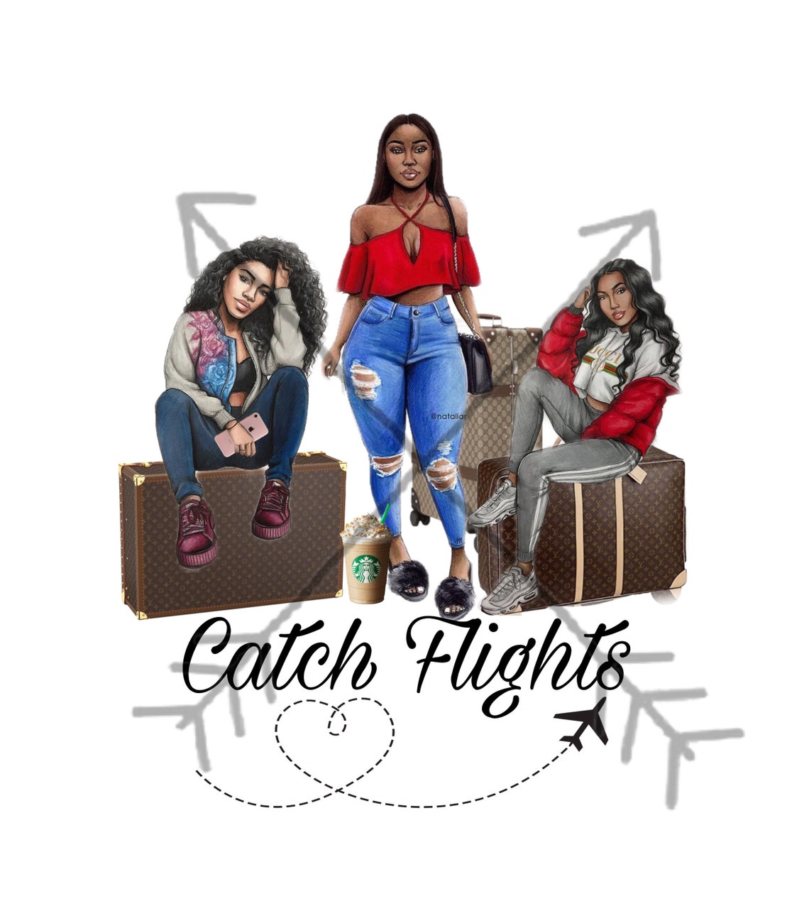 Catch Flights Not Feelings 5 PNG Images - Etsy