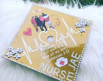 Graduation Cap Topper/future Nurse/ Rn/ Cna/ Medical Assistant - Etsy
