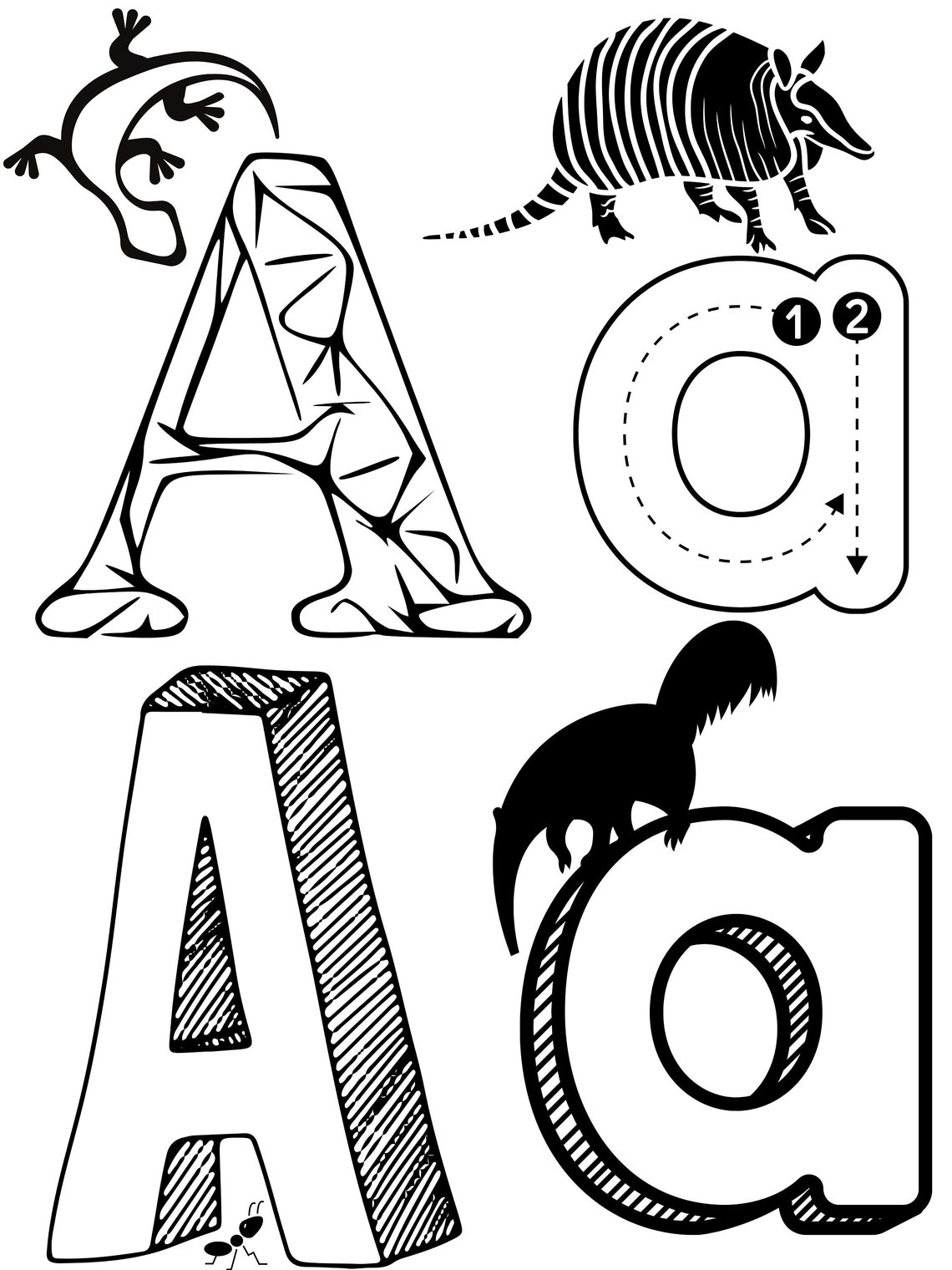 50 Unique ABC Animals Coloring Pages, My First Alphabet and Animals ...