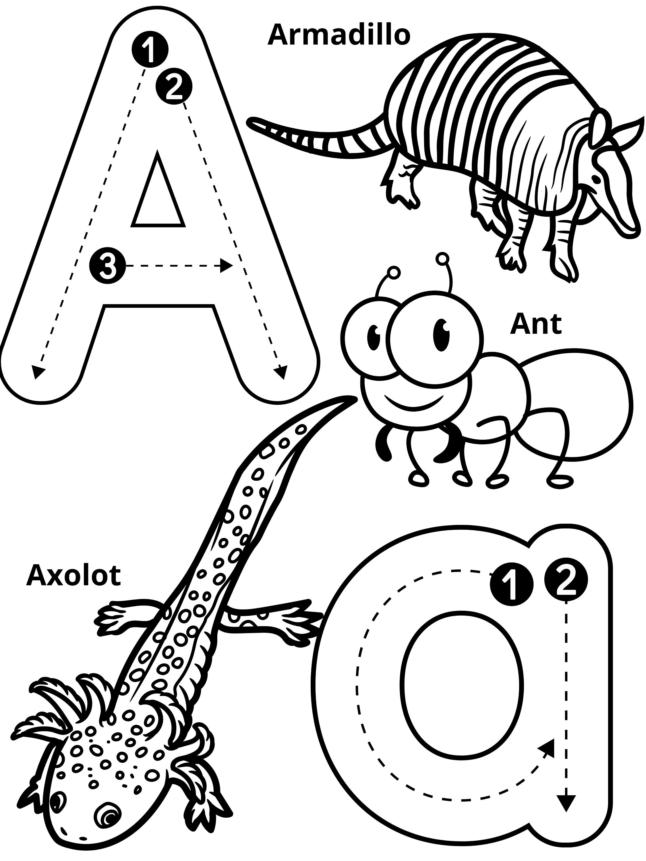 50+ Unique ABC Animals Coloring Pages, My First Alphabet and Animals ...