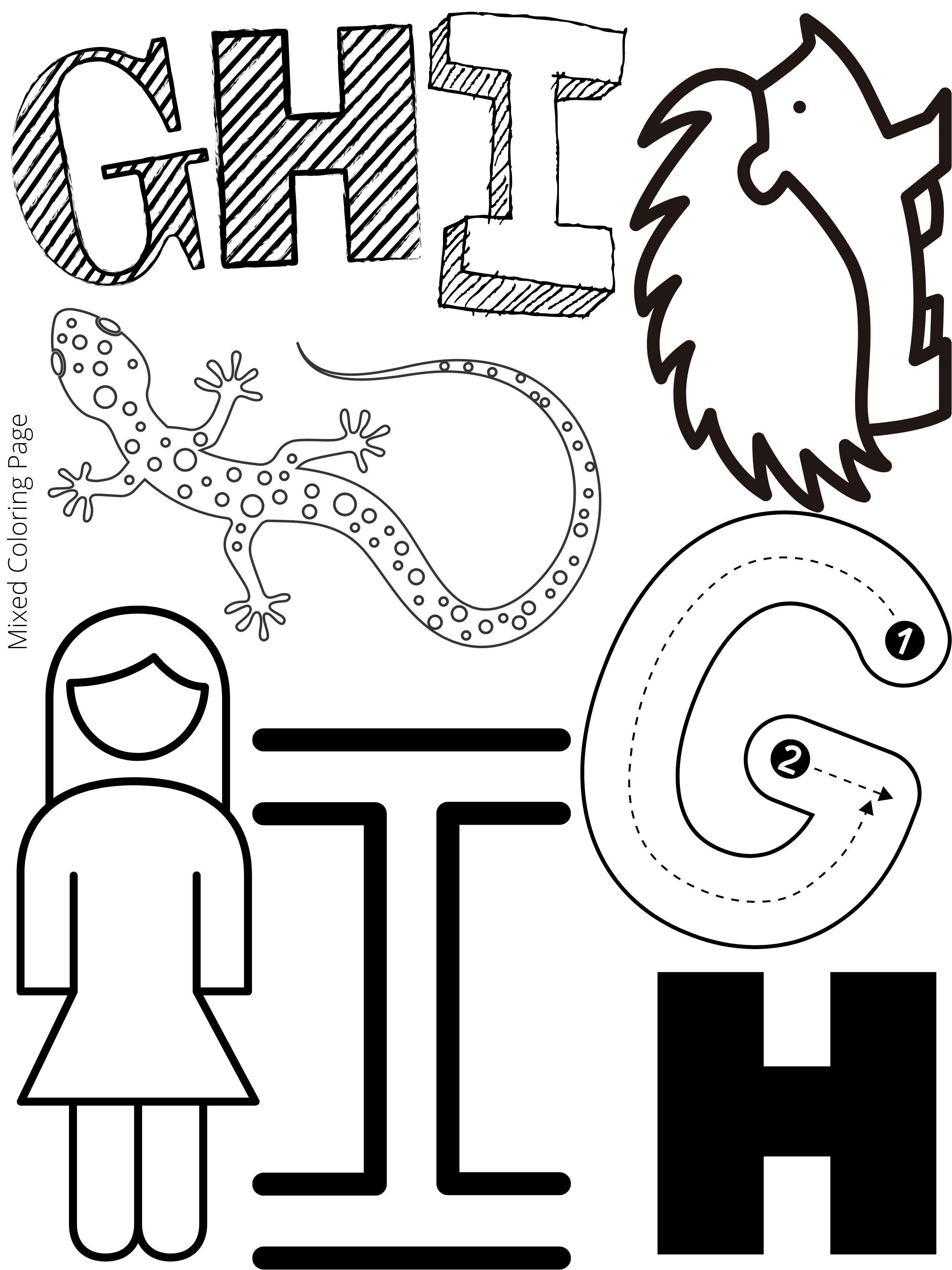 17 Unique Mixed ABC and Animals Coloring Pages, Classroom Alphabet and ...
