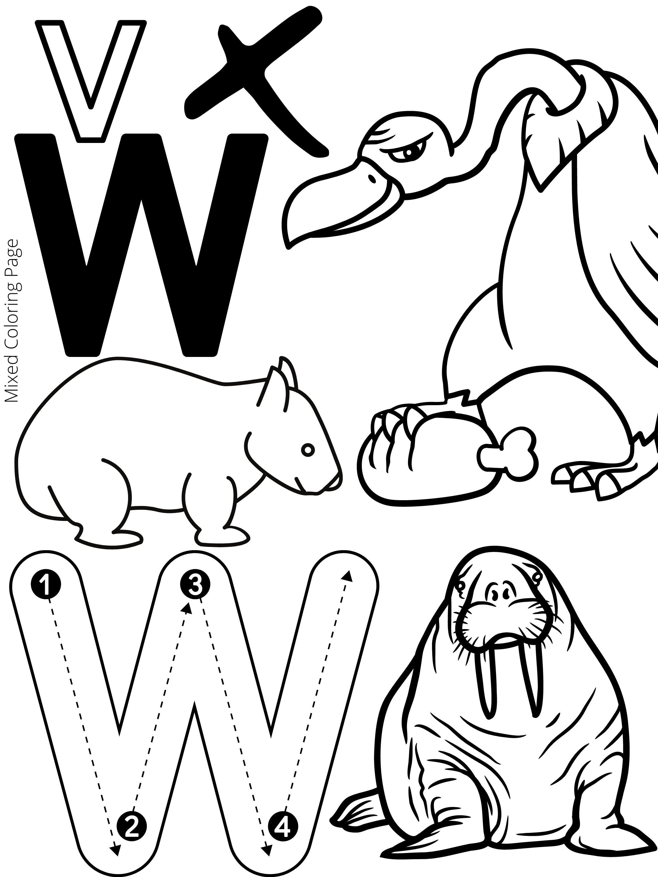 17 Unique Mixed ABC and Animals Coloring Pages, Classroom Alphabet and ...