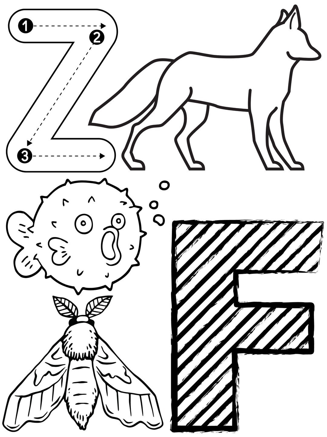 17 Unique Mixed ABC and Animals Coloring Pages, Classroom Alphabet and ...