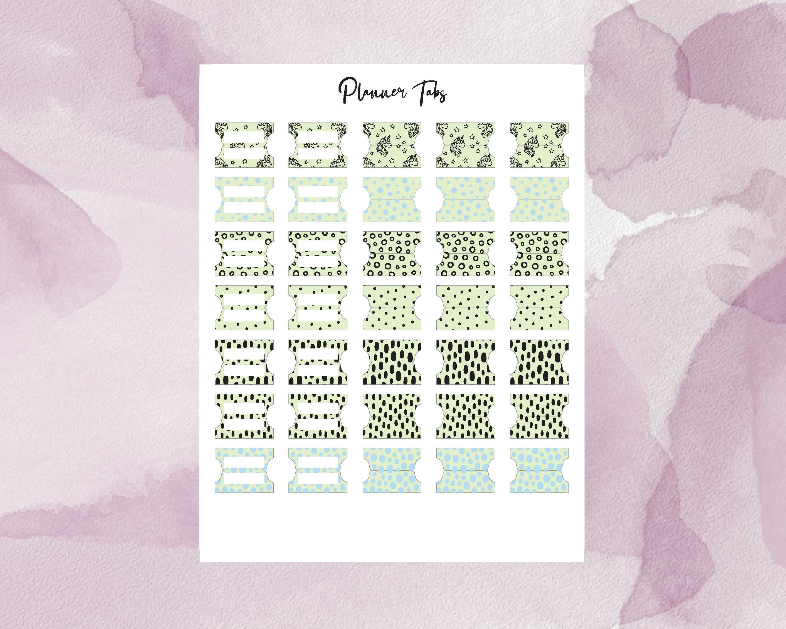 Planner Tab, Printable Folder Tab, Fold Over Tabs, Binder Tabs - Etsy