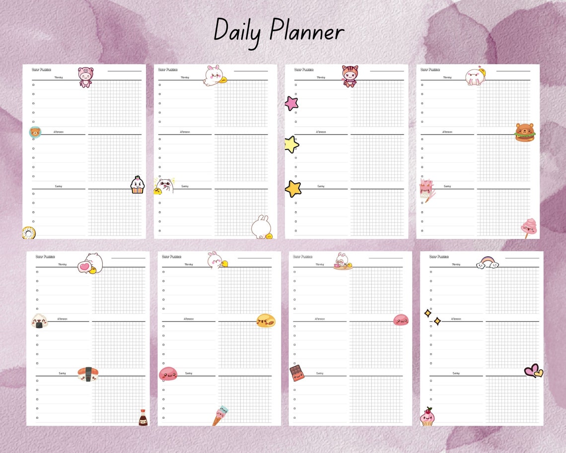 Kawaii Bundle of Daily, Weekly and Monthly Inserts, Cute Fun Journal ...
