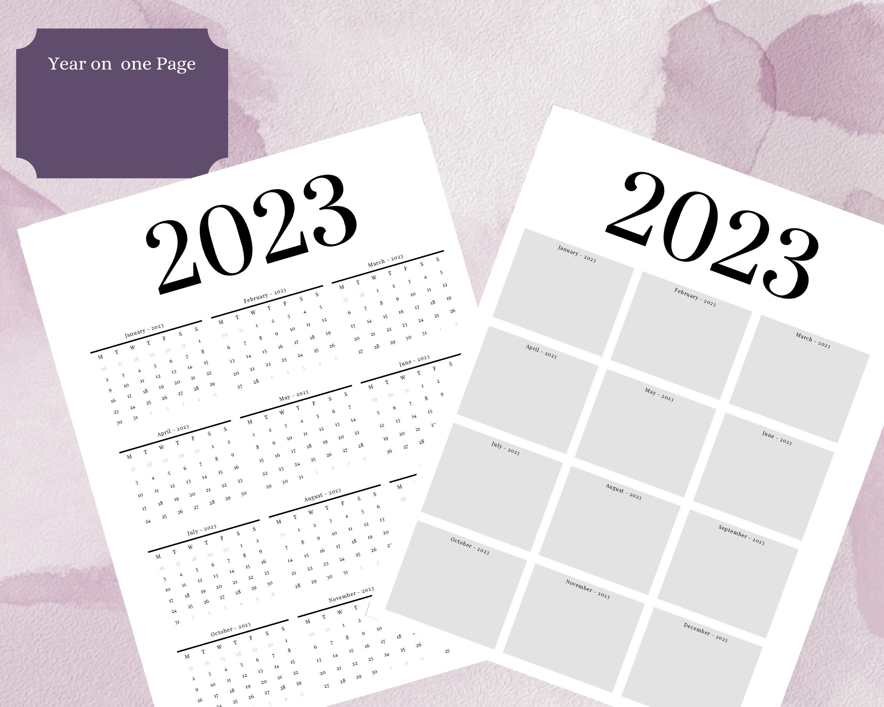 2023 Calendar, 2023 Planner Bundle, Printable and Digital Planner, 2023 ...
