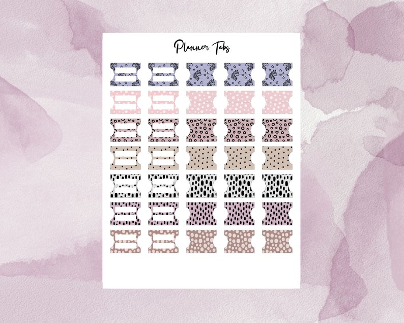 Planner Tab Printable Folder Tab Fold Over Tabs Binder - Etsy