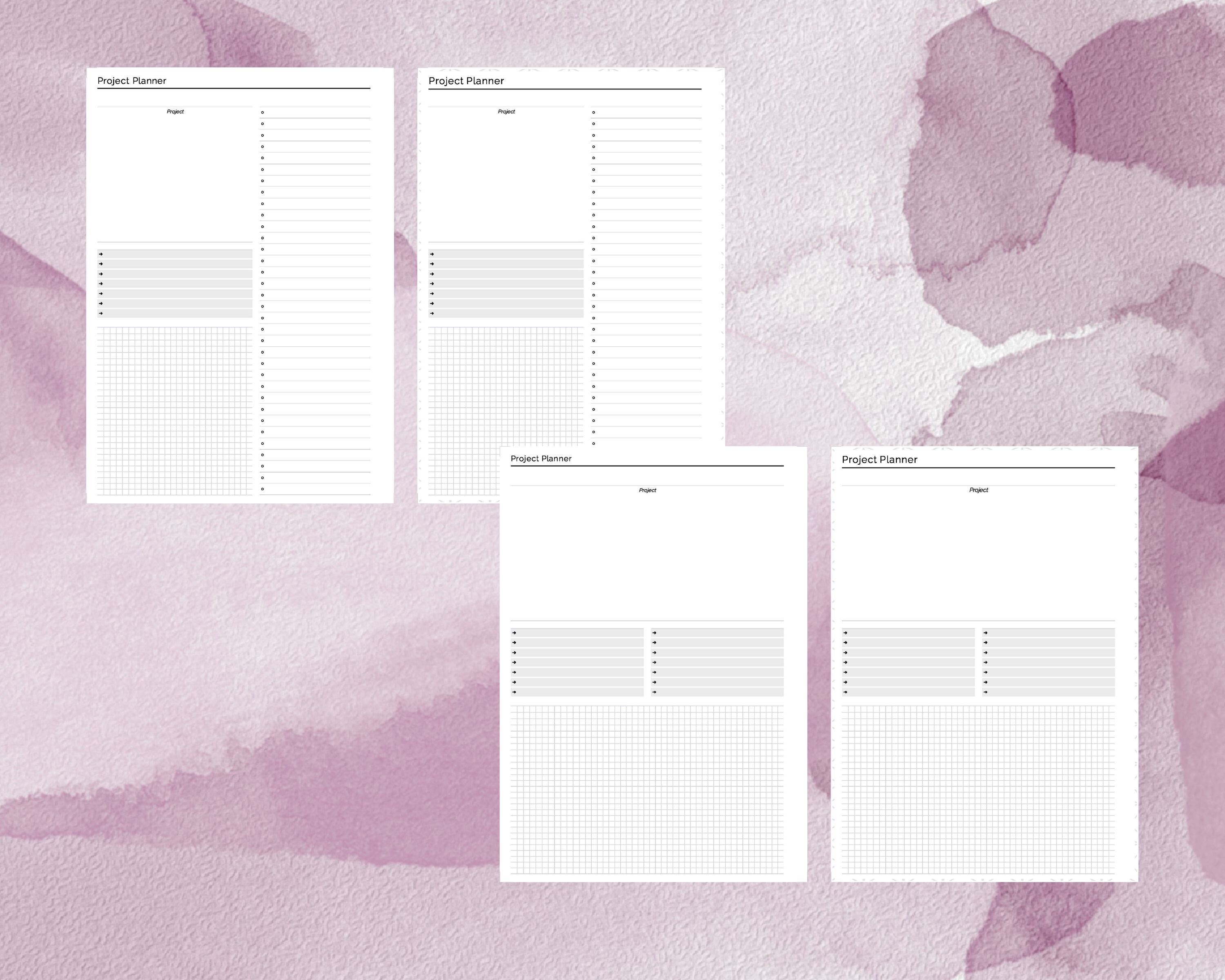 Project Planner, Printable Project Bundle , Productivity Planner, Task ...