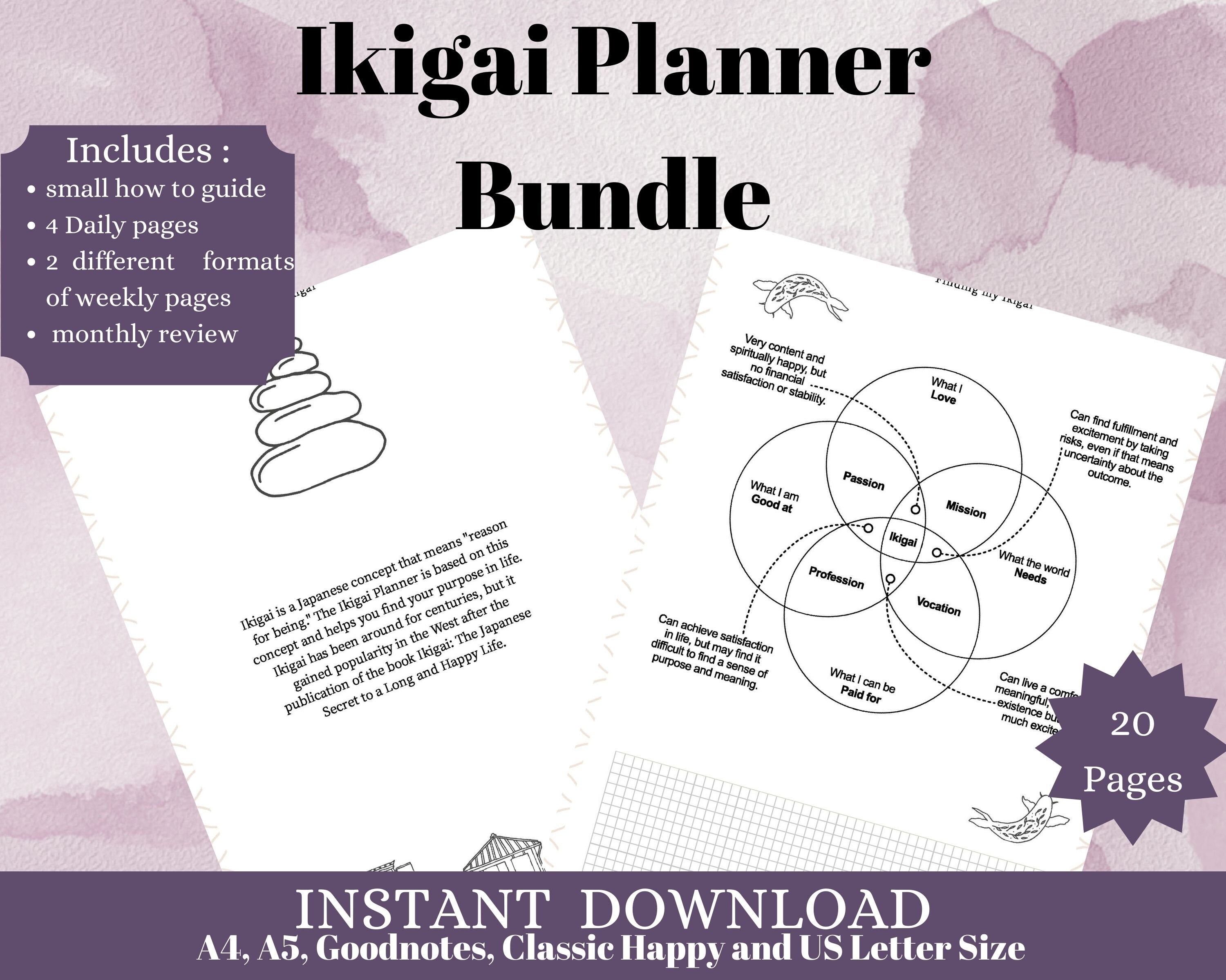 Find Your Ikigai. Ikigai Template and Workbook. Daily, Weekly and ...