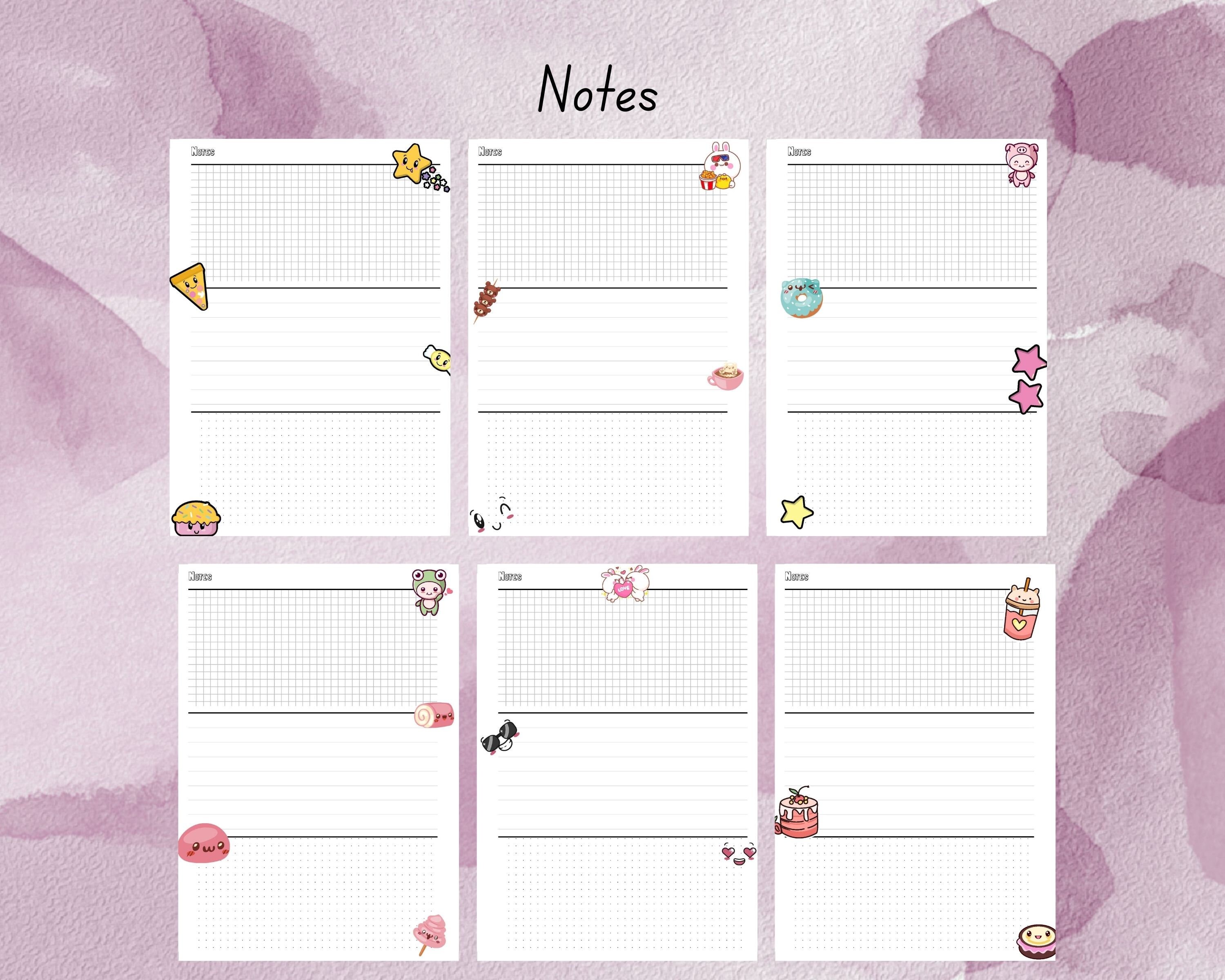 Kawaii Bundle of Daily, Weekly and Monthly Inserts, Cute Fun Journal ...