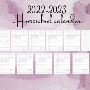 2022-2023 School Calendar, Black and White Calendar, Kids Calendar ...