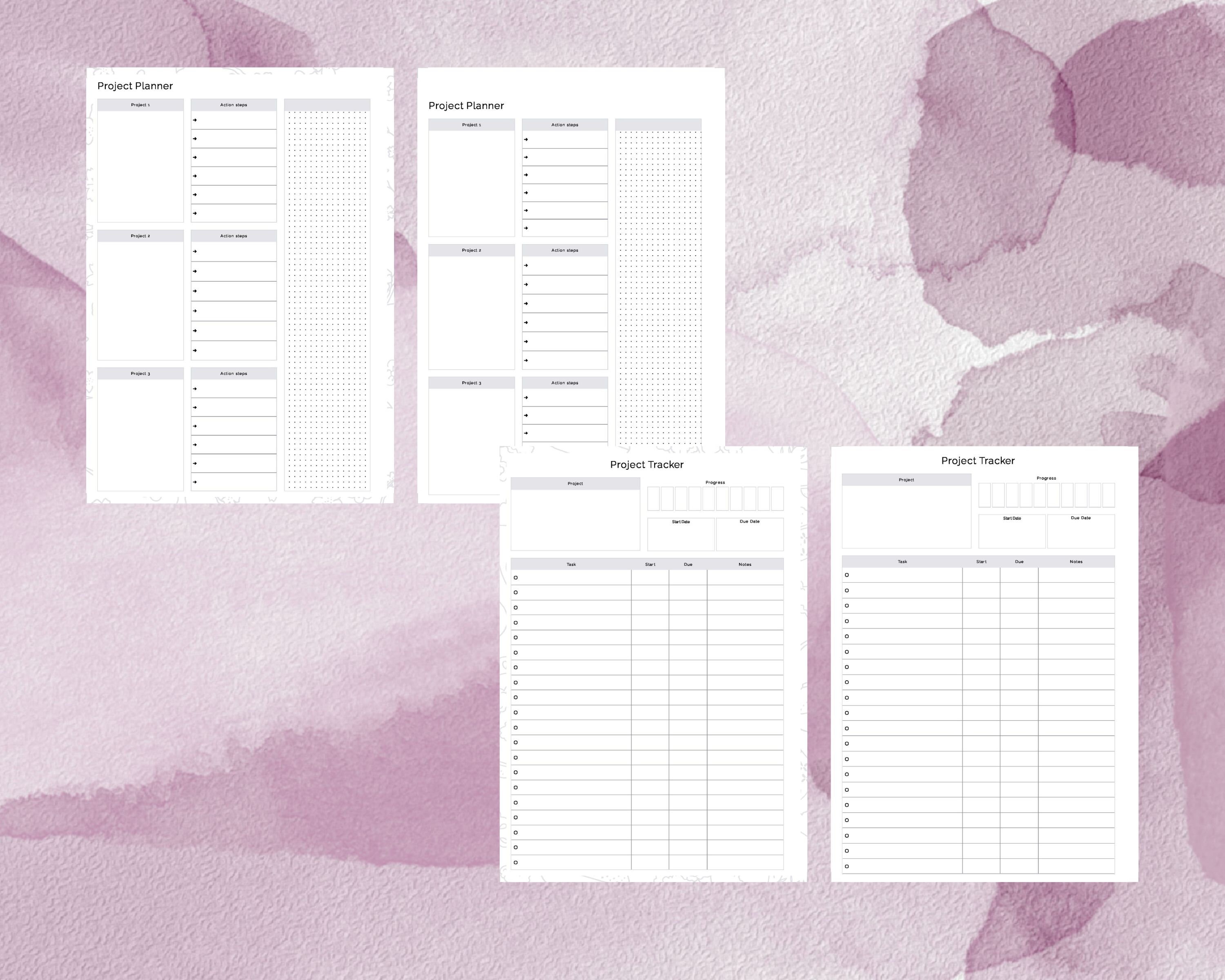 Project Planner, Printable Project Bundle , Productivity Planner, Task ...