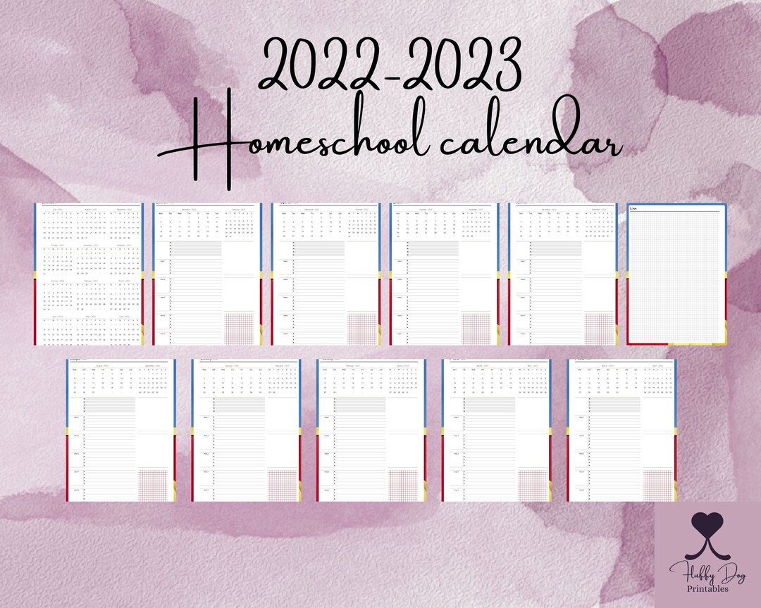 Homeschool Calendar, 2022-2023 School Calendar, Kids Calendar, Academic ...