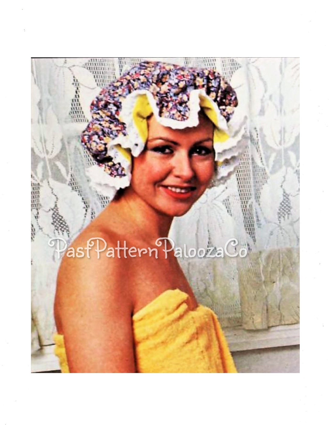 Vintage Sewing Pattern Ruffled Bathing Shower Cap PDF Instant Digital ...
