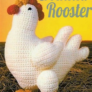 Vintage Crochet Pattern 13" Chicken Rooster PDF Instant Digital ...