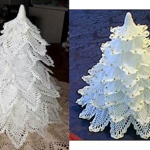Vintage Thread Crochet Pattern 11" White Pineapple Christmas Tree PDF ...