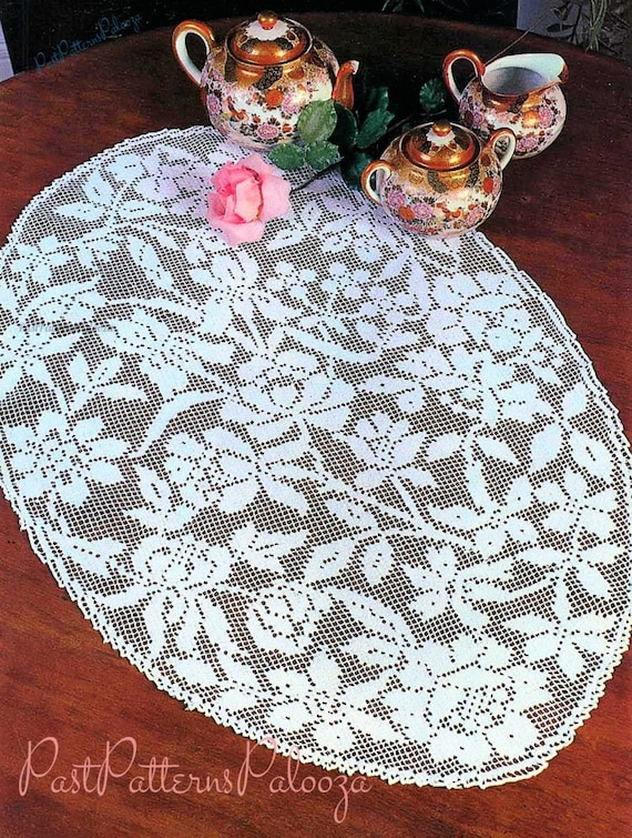 Vintage Filet Crochet Pattern Large 33 Flower Bouquet - Etsy