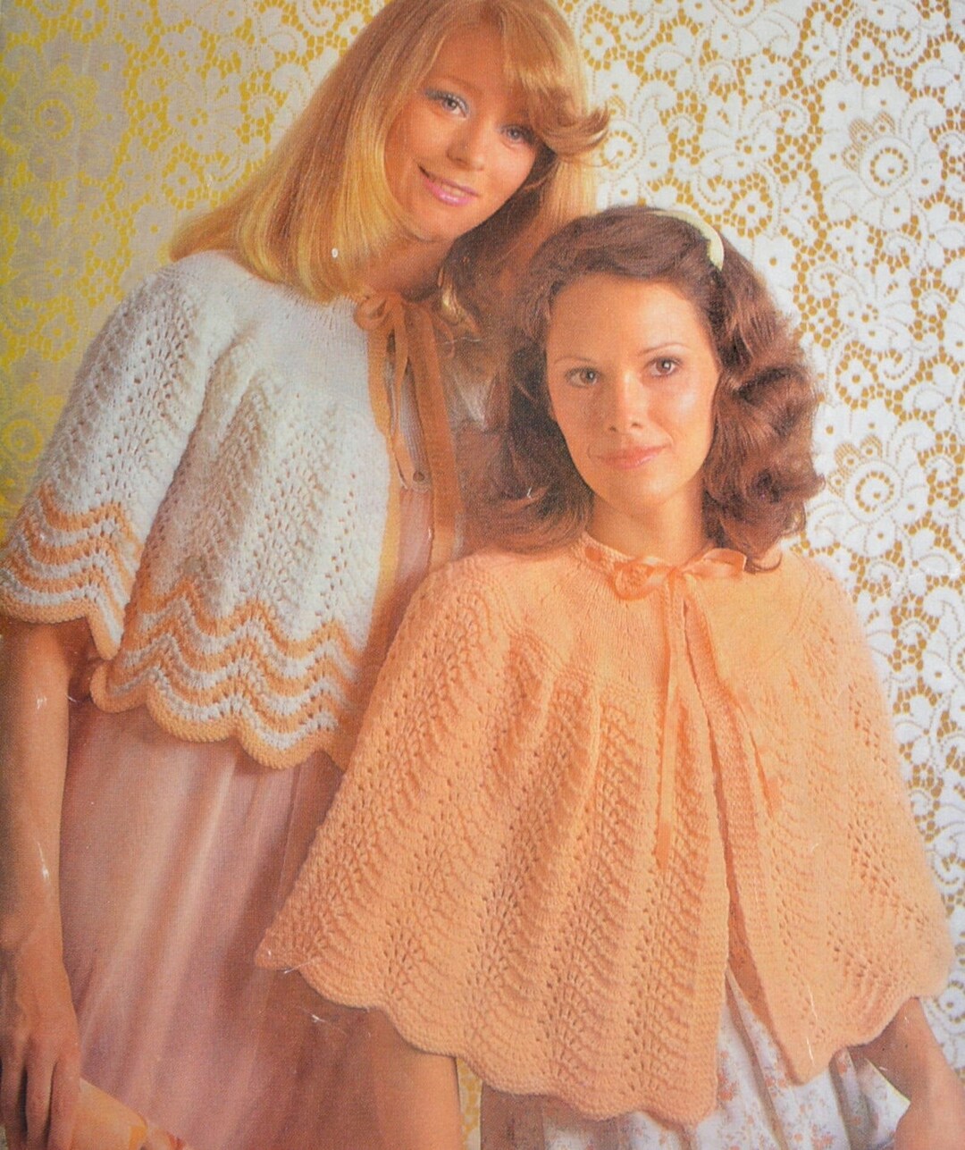 Vintage Knitting Pattern Womens Shell Stitch Bed Jacket Ripple Shell ...
