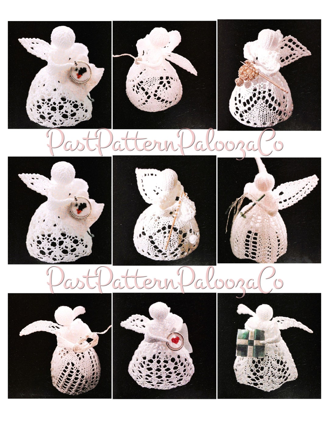 Vintage Knitting Pattern 3" Needlecrafting Angels Cotton Thread Lace ...