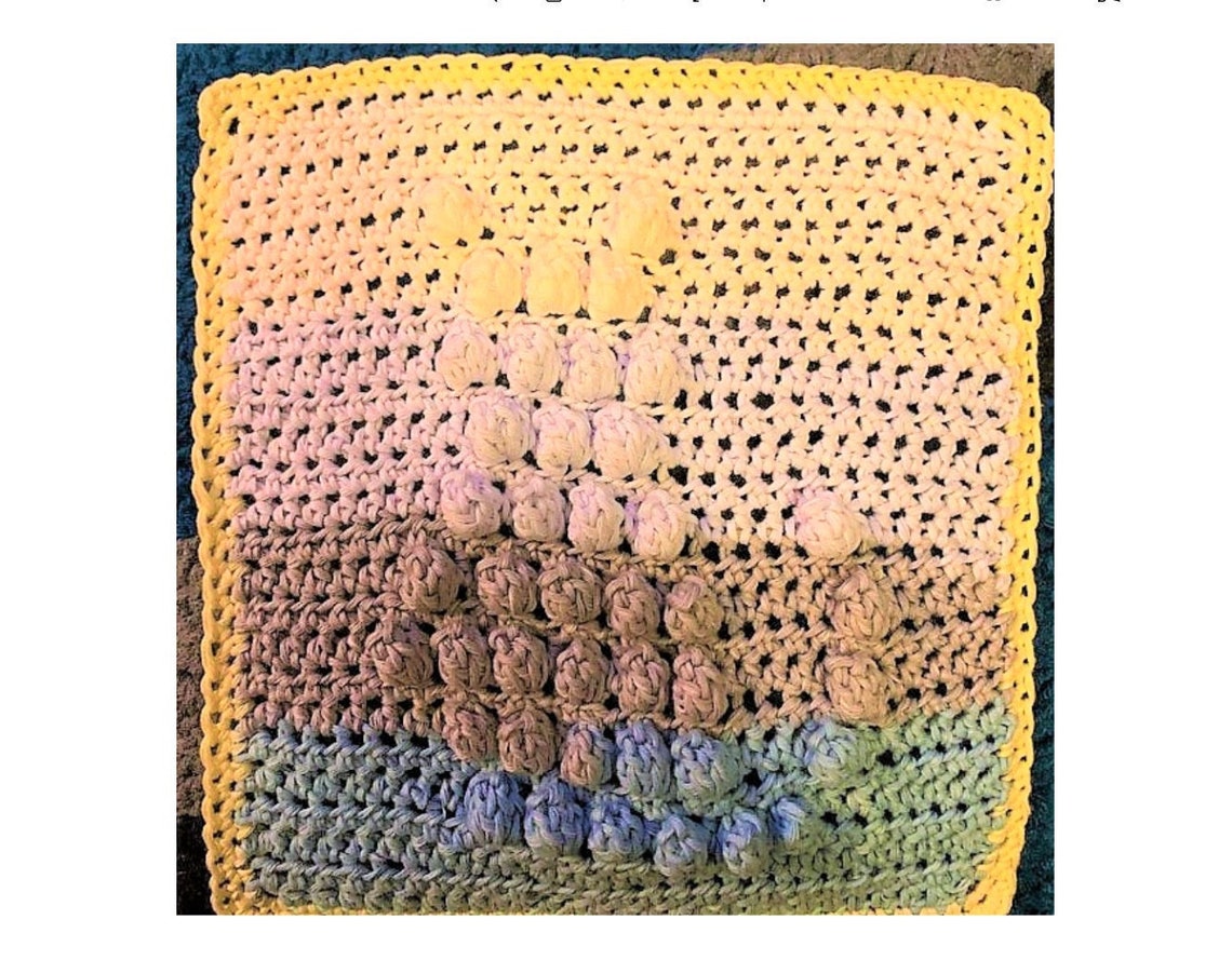 Vintage Crochet Pattern Popcorn Stitch Kitty Cat Afghan PDF - Etsy