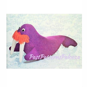 Vintage Sewing Pattern 21" Retro Felt Fabric Walrus Soft Sculpture ...