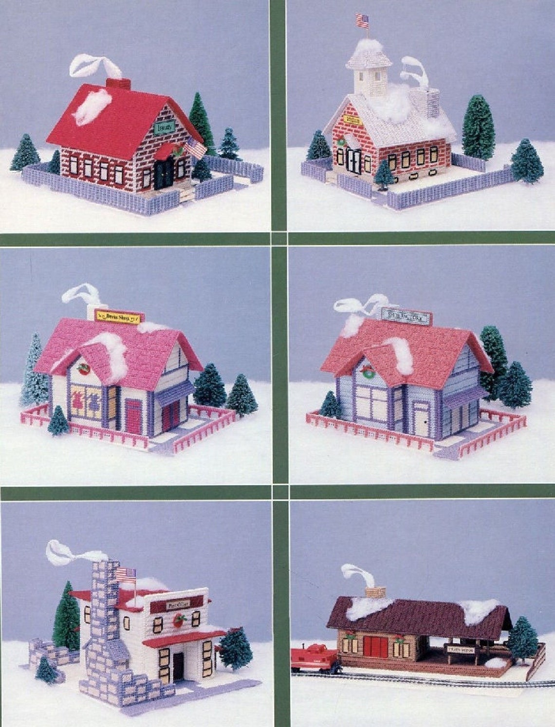 Vintage Plastic Canvas Pattern Christmas Village Book No. 2 - Etsy