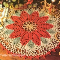 Vintage Crochet Christmas Trees Doily - Etsy
