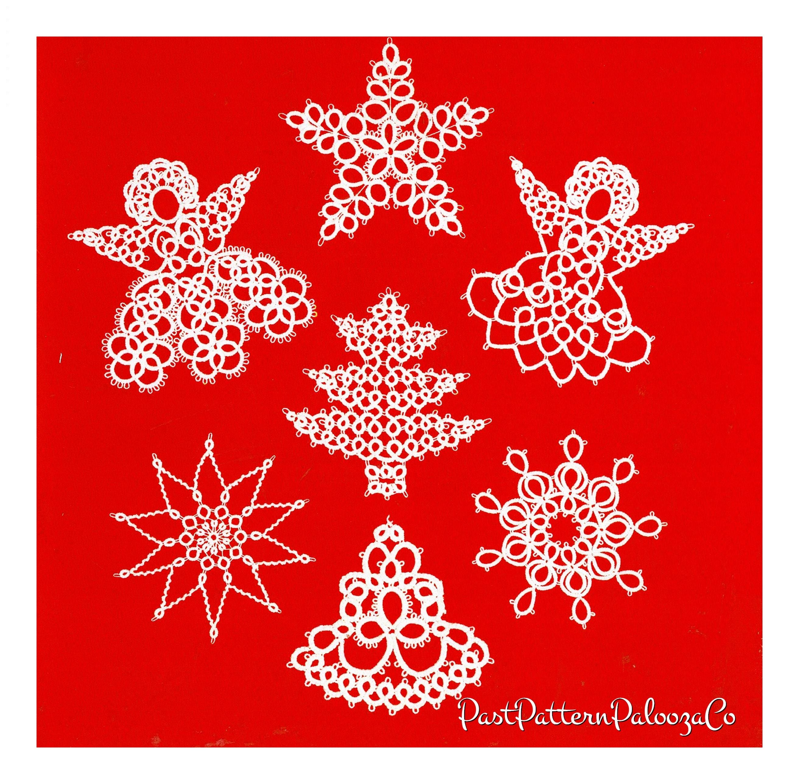 Vintage Christmas Tatting Patterns Snowflakes Angels Trees Ball ...