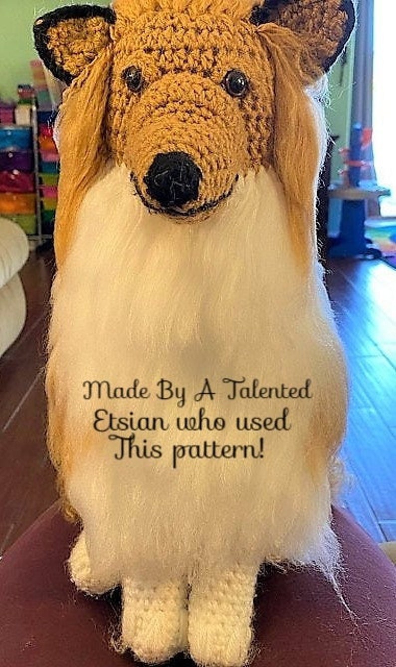Vintage Crochet Pattern Rough Collie Dog PDF Instant Digital - Etsy
