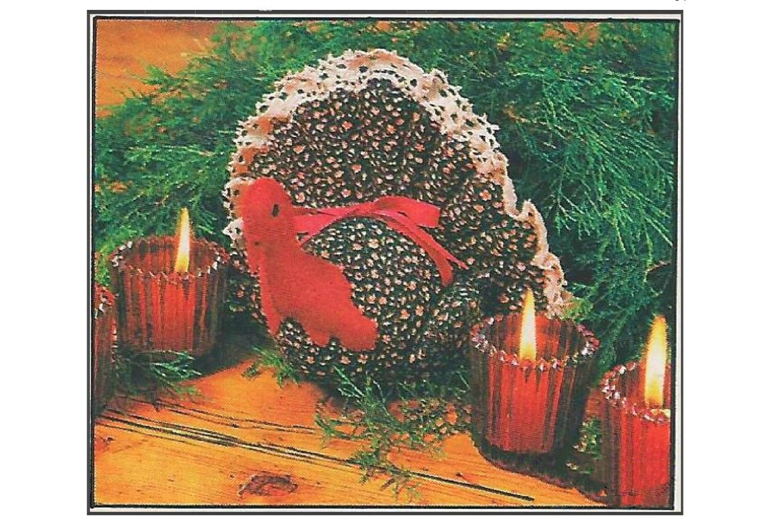Vintage Sewing Pattern Calico and Lace Fabric Turkey Centerpiece PDF ...