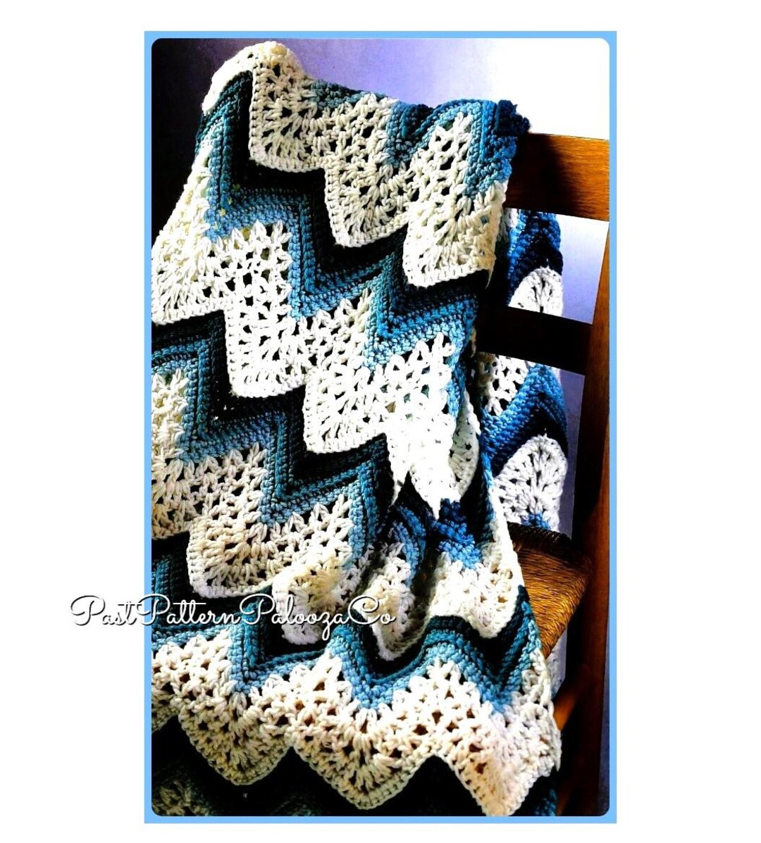 Vintage Crochet Pattern Lacy Ripples Afghan Pattern PDF Instant Digital ...