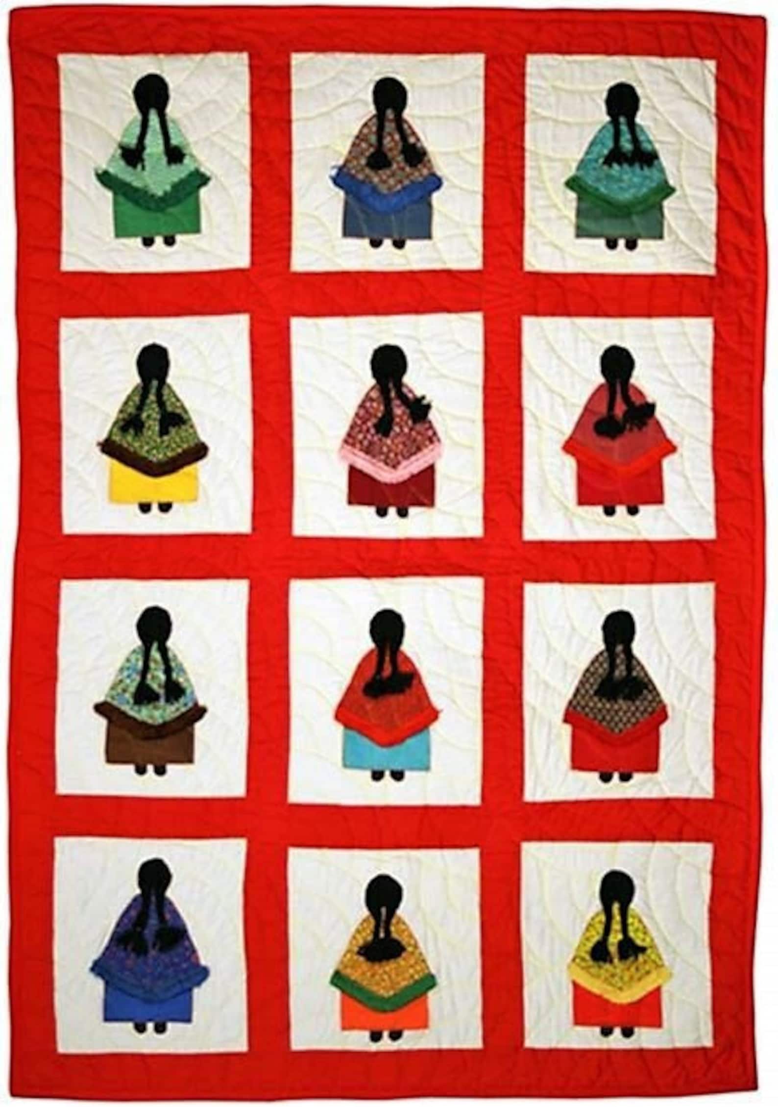 Vintage Sewing Pattern Native American Little Indian Girls Bed Quilt ...