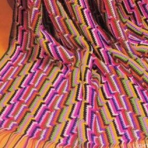 Vintage Crochet Pattern Lightning Bolt Zig Zag Afghan and Tote Bin PDF ...